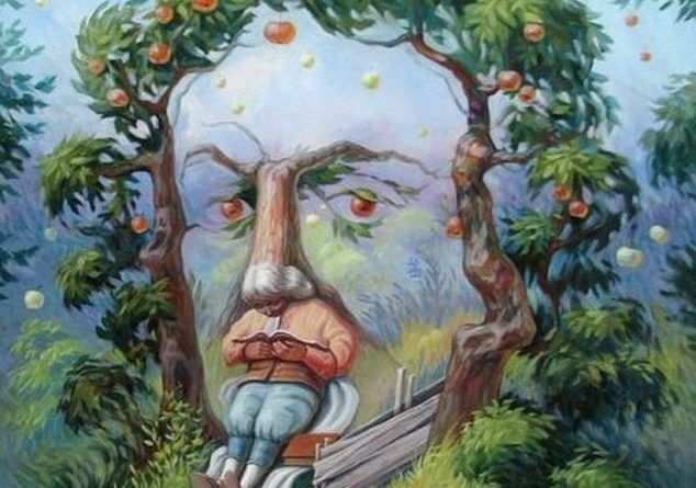 Ce vezi prima data in imagine: marul, chipul sau persoana care citeste ...