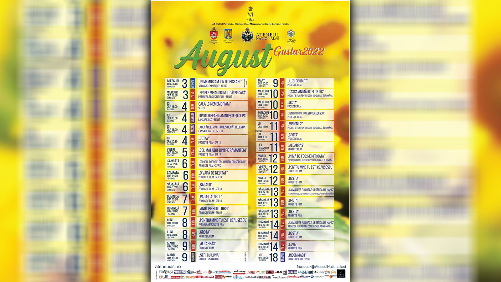 Luna august vine cu noi surprize pentru spectatorii Ateneului Național ...