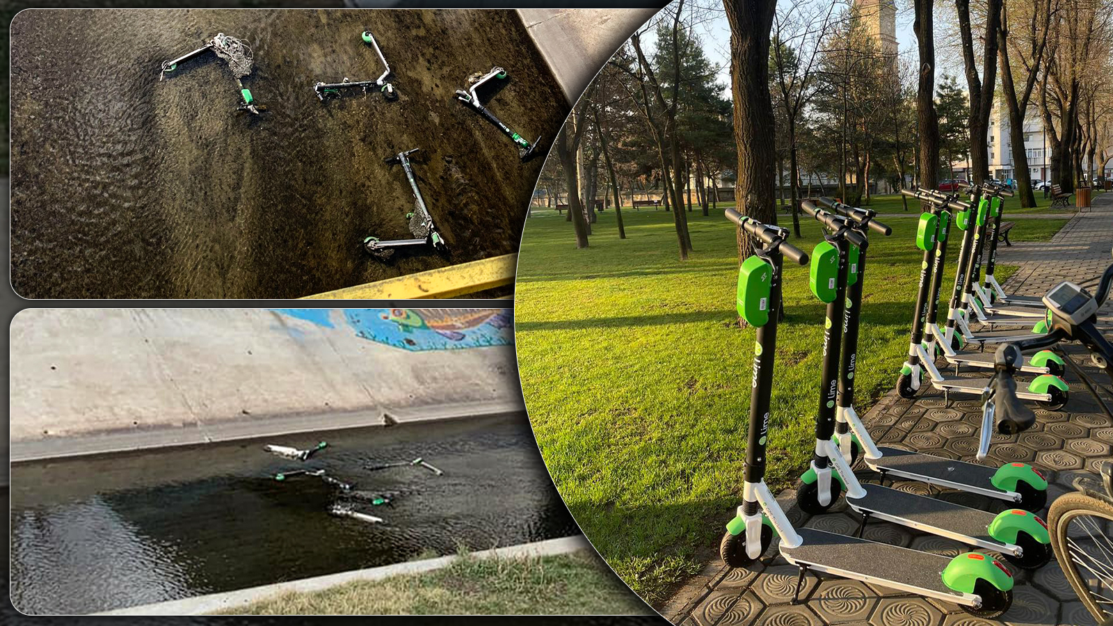 Mai multe trotinete electrice au fost aruncate în râul Bahlui